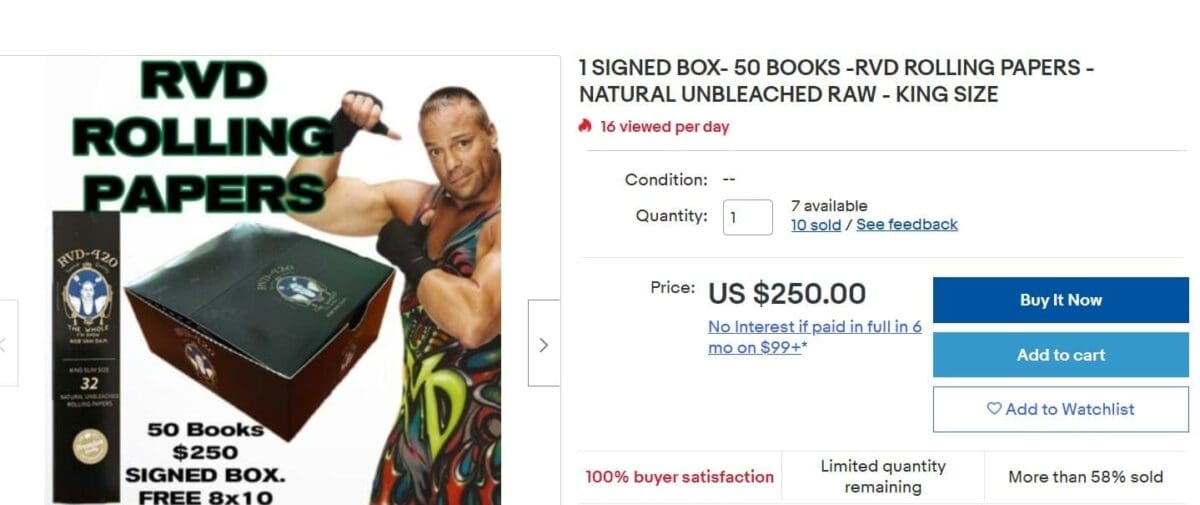 RVD Selling Custom Rolling Papers For Big Money