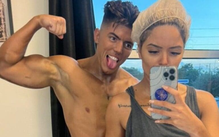 Sammy Guevara & Tay Conti Show Off Their Wedding Tan Lines In Mirror ...