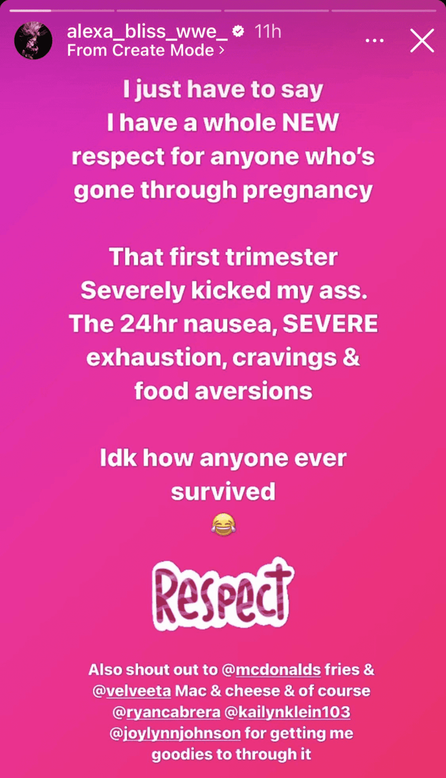 Alexa Bliss Reveals Struggles Of Her First Trimester After Pregnancy ...