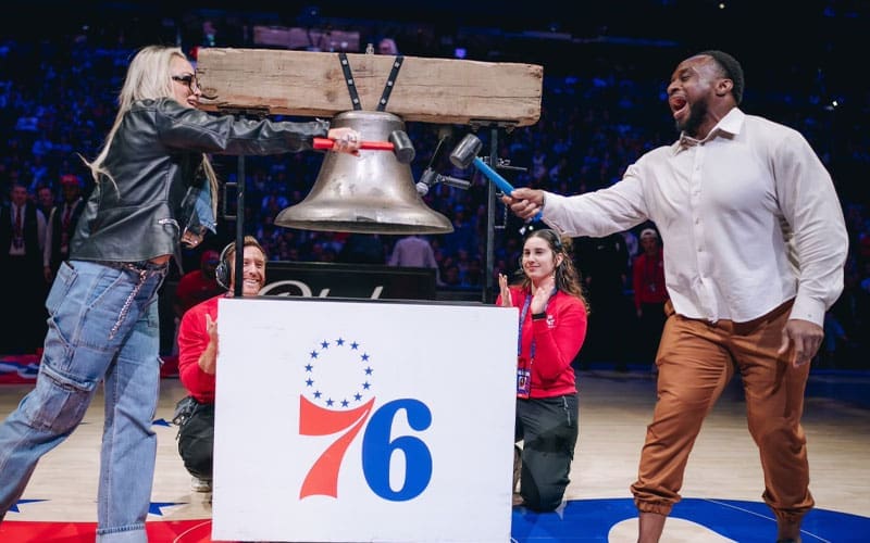 Big E & Liv Morgan Ring The Bell at The Philadelphia 76ers Game