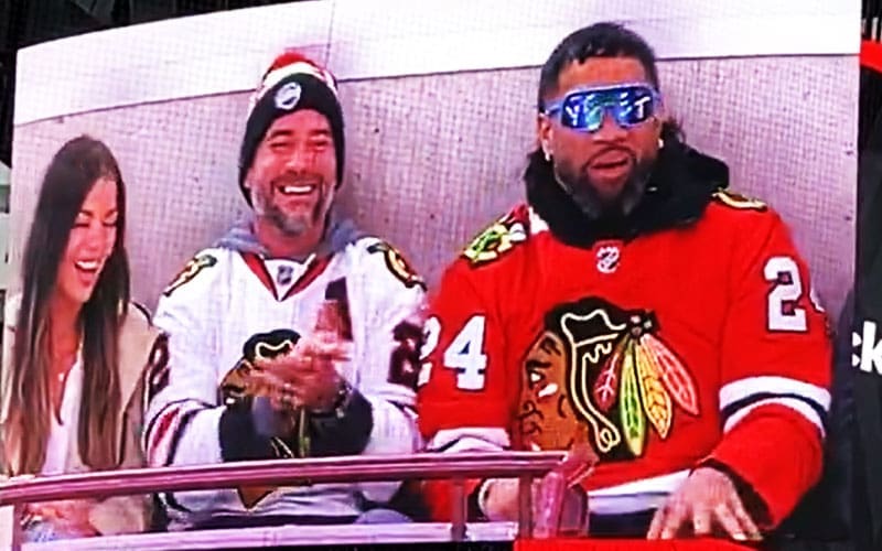 CM Punk Spotted with Jey Uso & Jackie Redmond at NHL Game in Chicago