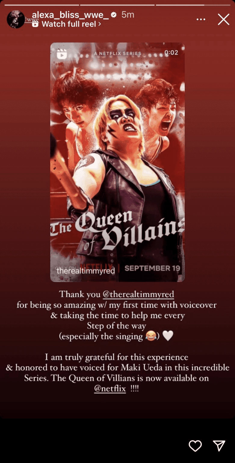 Alexa Bliss Joins Netflix's 'The Queen of Villains' as Voiceover Talent ...