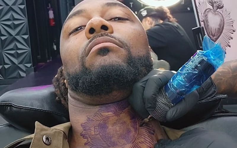 Swerve Strickland Shows Off New Neck Tattoo