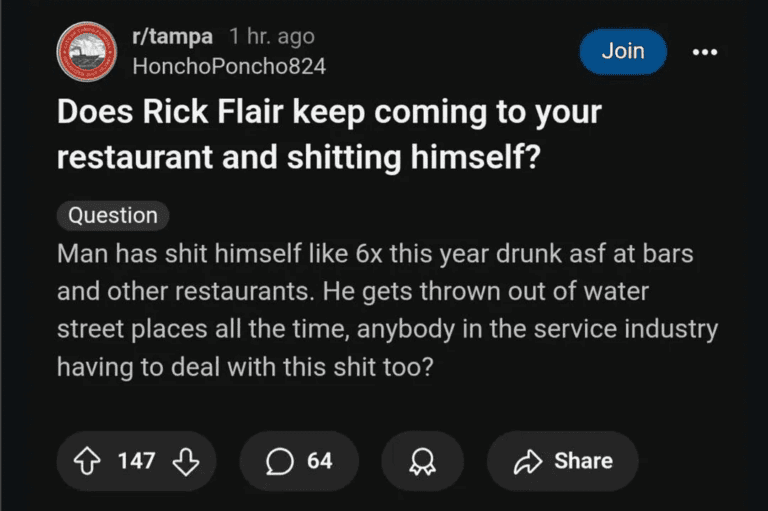 Ric Flair Accused of Repeatedly Soiling Himself at Florida Bars and ...